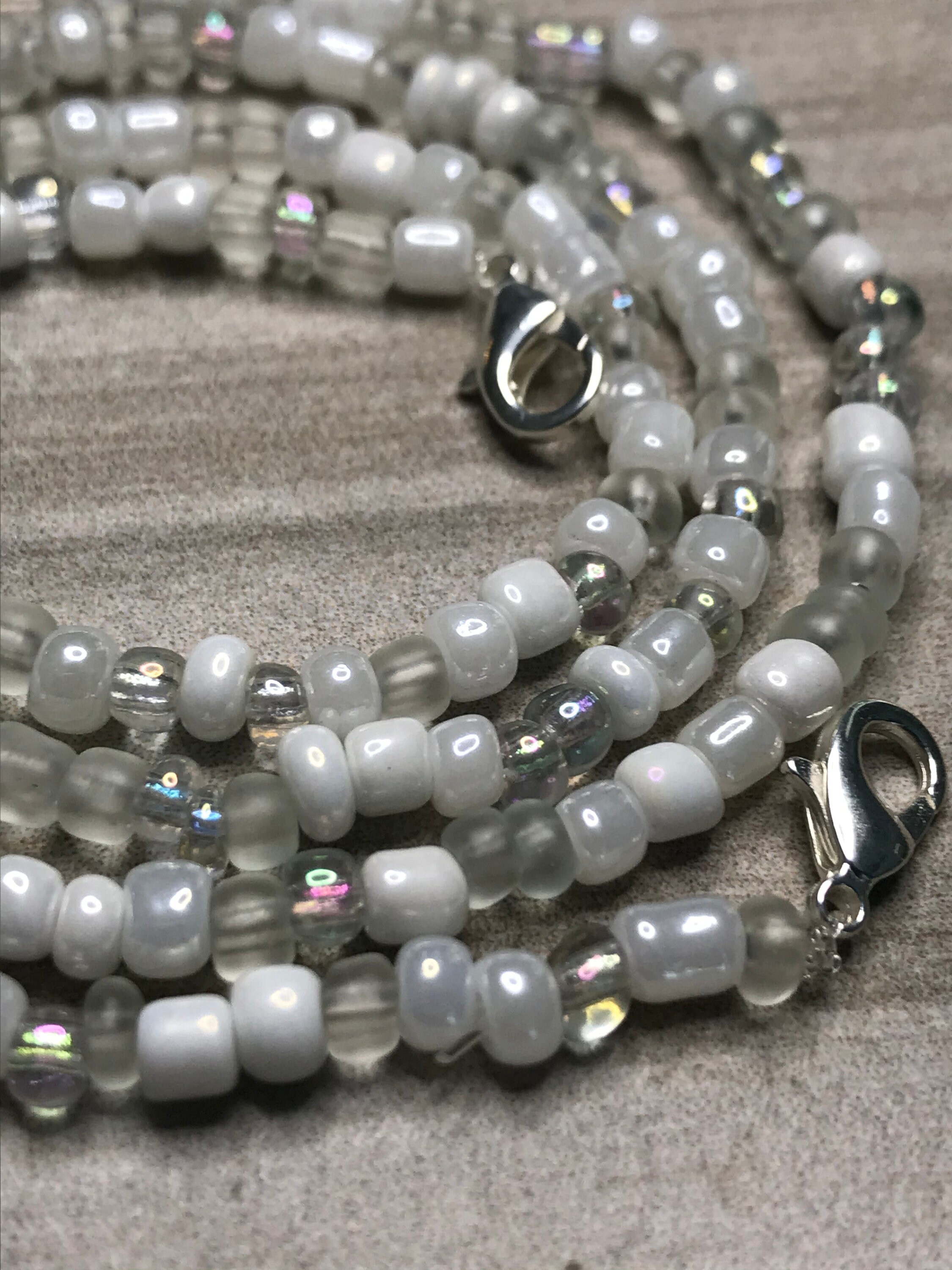 Snow White Ice Face Mask Chain Seed Bead Mask Holder Kids & - Etsy