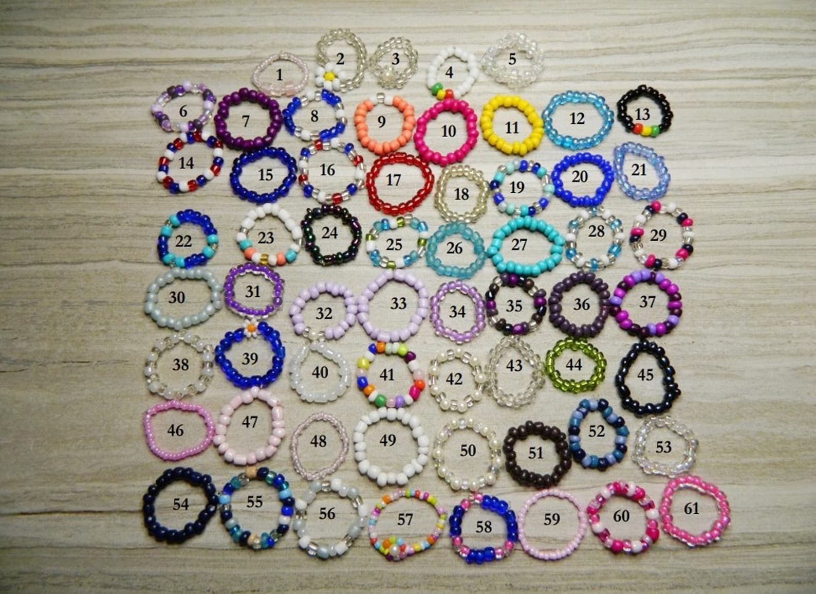 Handmade Seed Bead Ring Custom Bead Ring Stackable Ring - Etsy