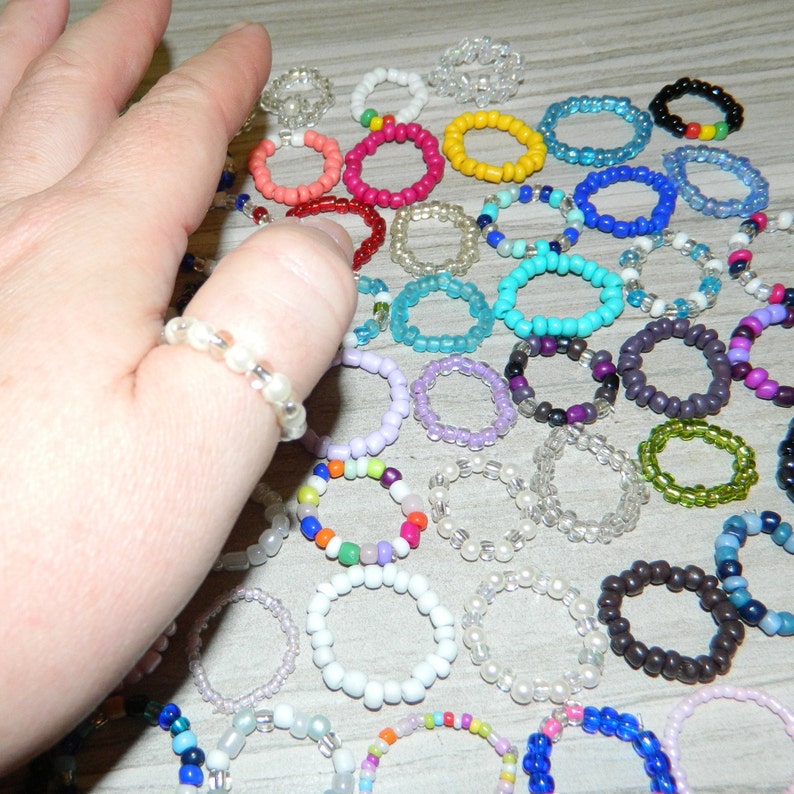Handmade Seed Bead Ring Custom Bead Ring Stackable Ring - Etsy