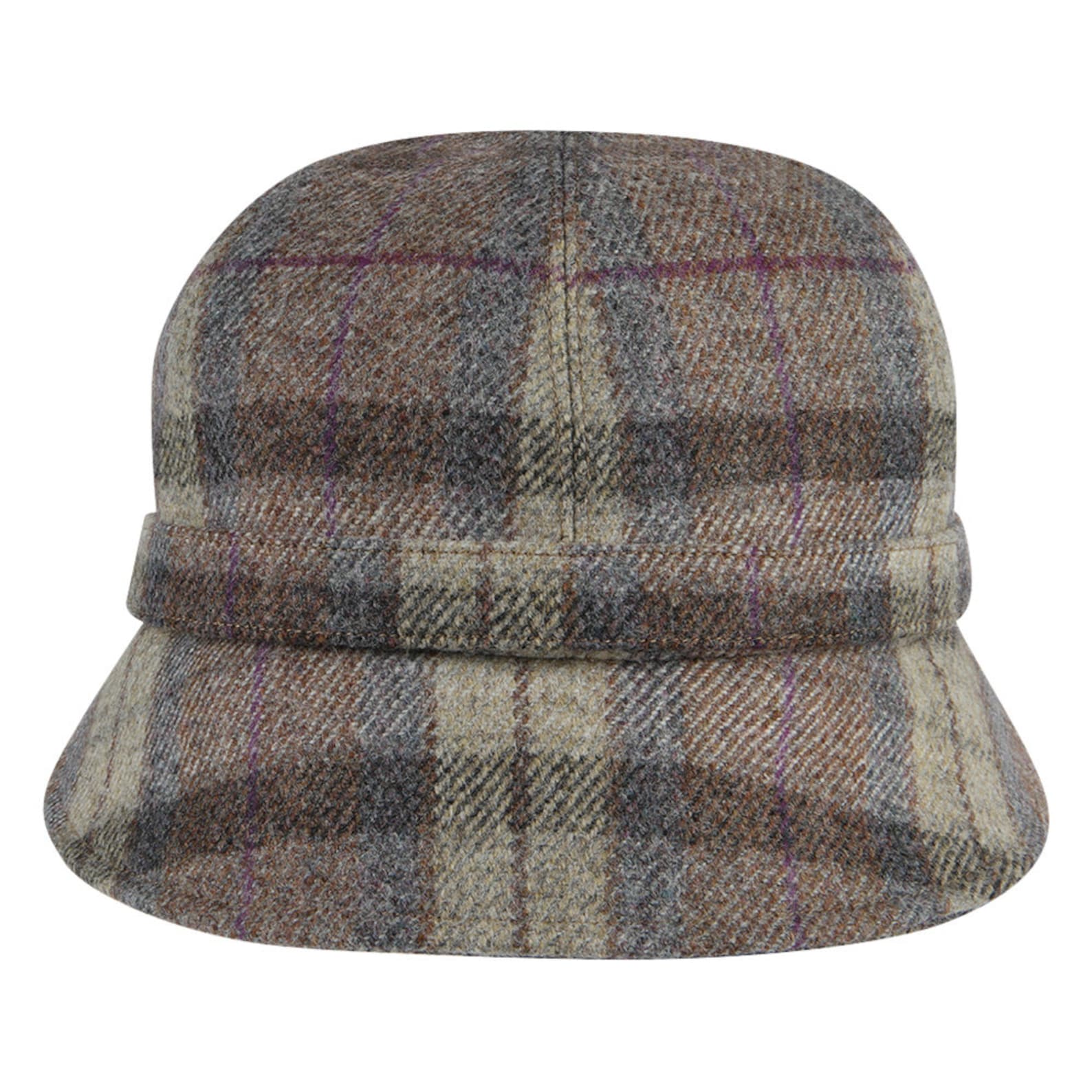 Irish Donegal Tweed Flapper Hat Beige/purple Check | Etsy