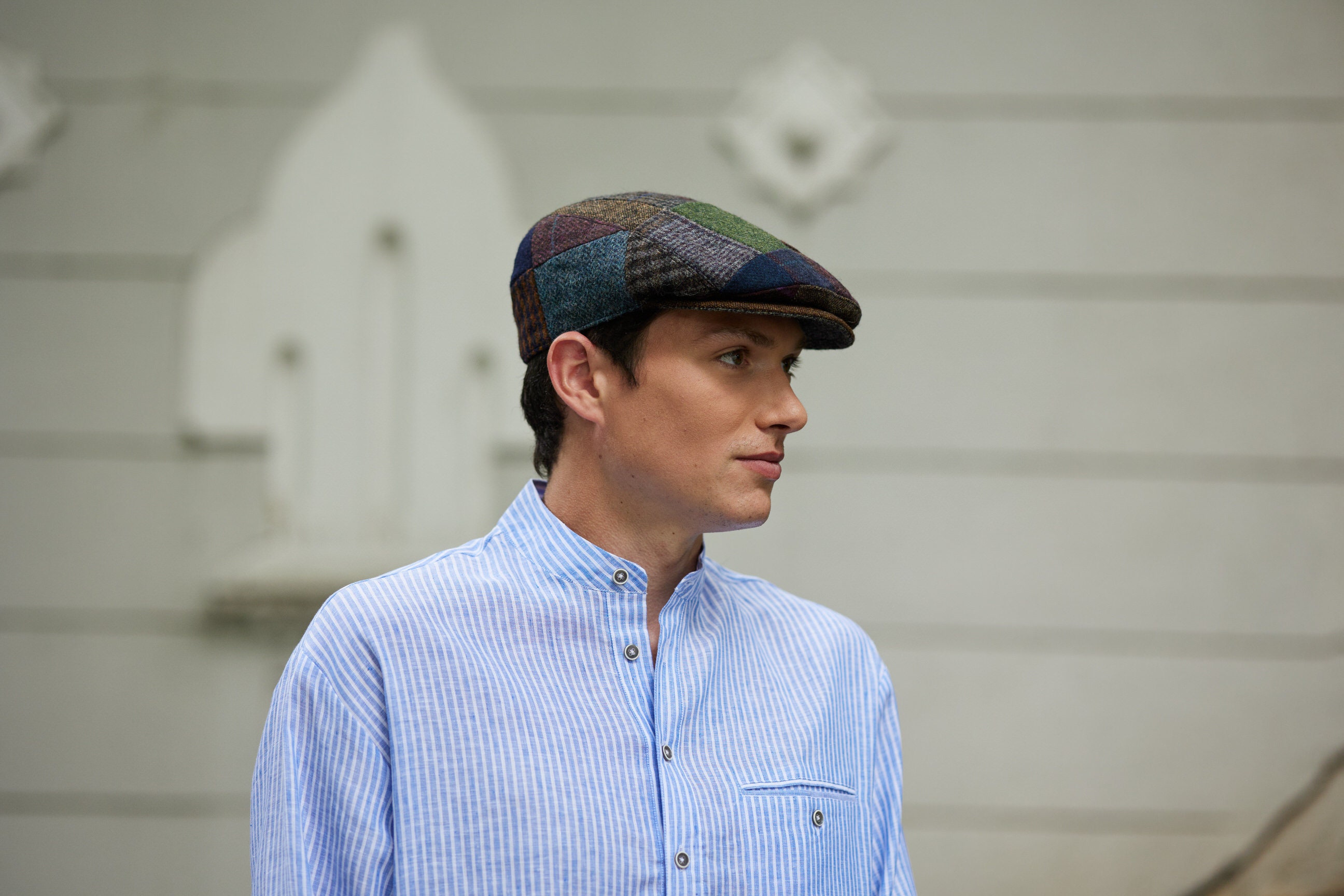 Irish Donegal Tweed Driving Patch Cap Patchwork Ireland - Etsy