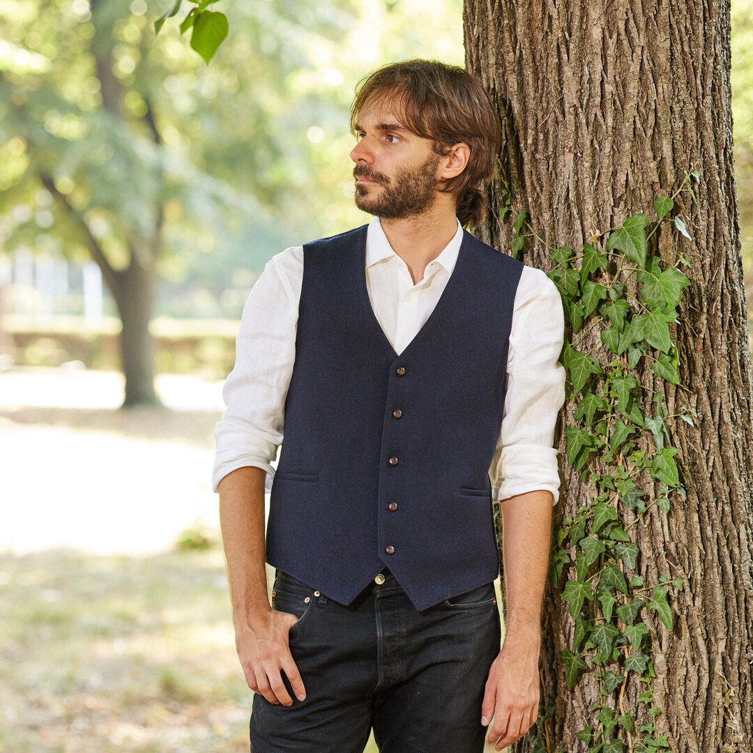 Irish - Donegal Tweed Waistcoat - Dark Navy Melton - Ireland ...