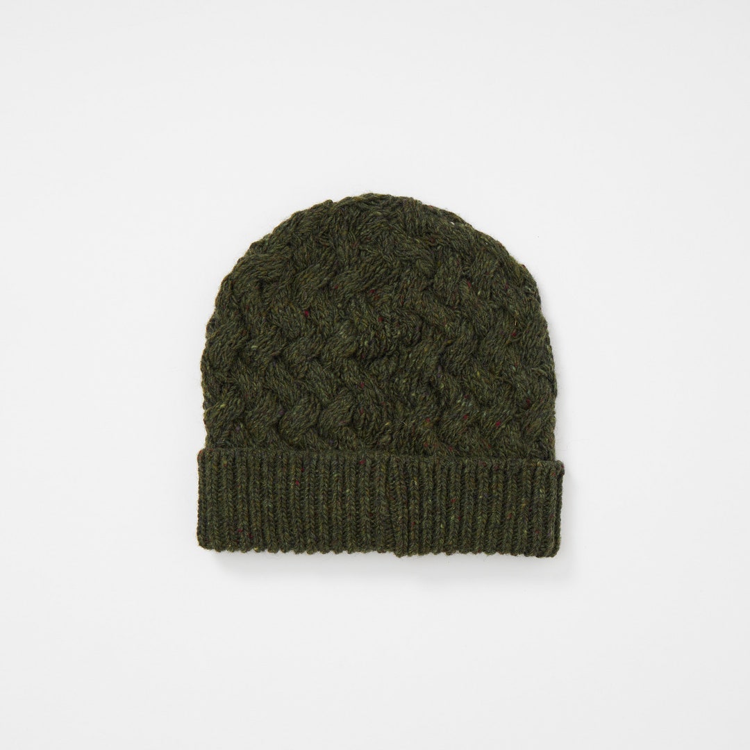 Irish Aran Merino Ski Hat - Donegal Forest Fleck - Handmade - Ireland ...