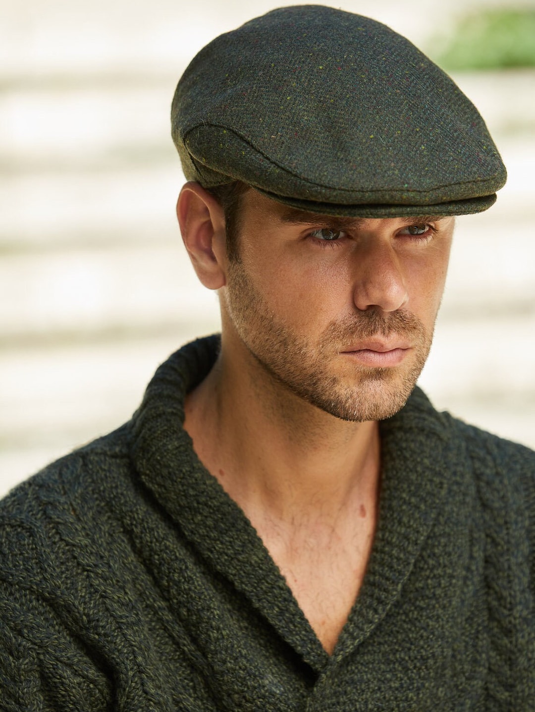 Irish - Donegal Tweed Flat Cap - Green Donegal - Ireland - Handcrafted ...