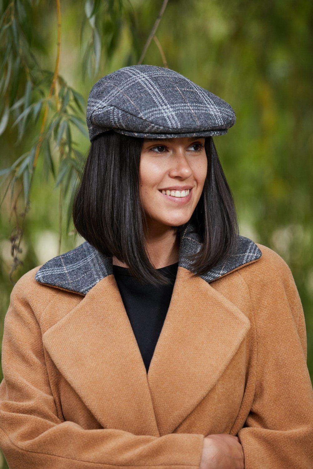 Irish Donegal Tweed Flat Cap Grey Check Ireland | Etsy