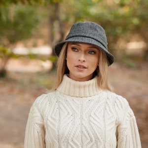 Irish Donegal Tweed Bucket Hat - Donegal Fleck - Ireland - Handcrafted ...