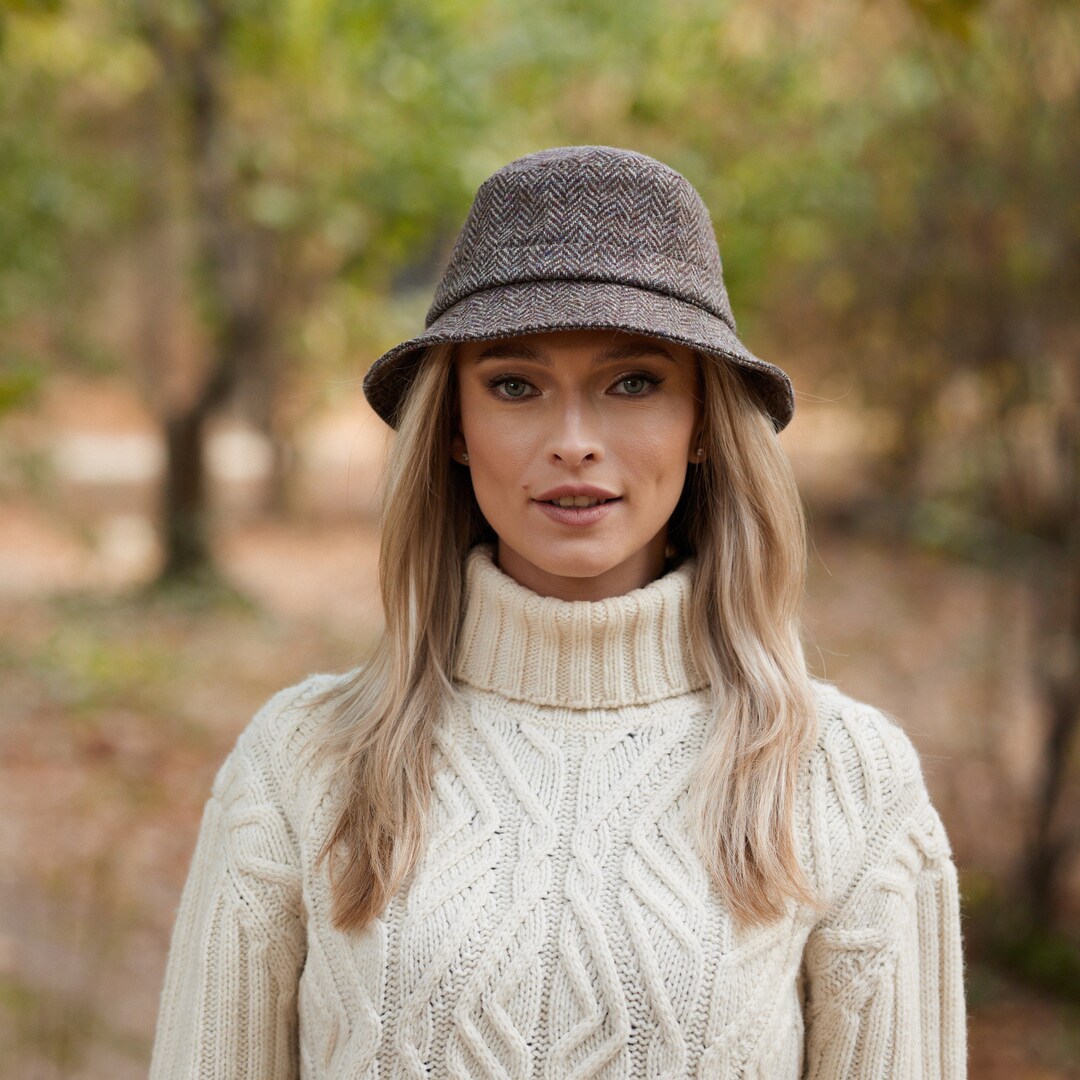 Irish Donegal Tweed Bucket Hat - Donegal Brown / Beige Fleck ...