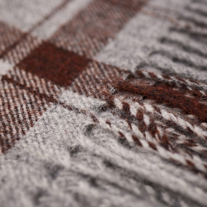 Irish Plaid 100% Wool Throw Teak/grey Donegal Check - Etsy