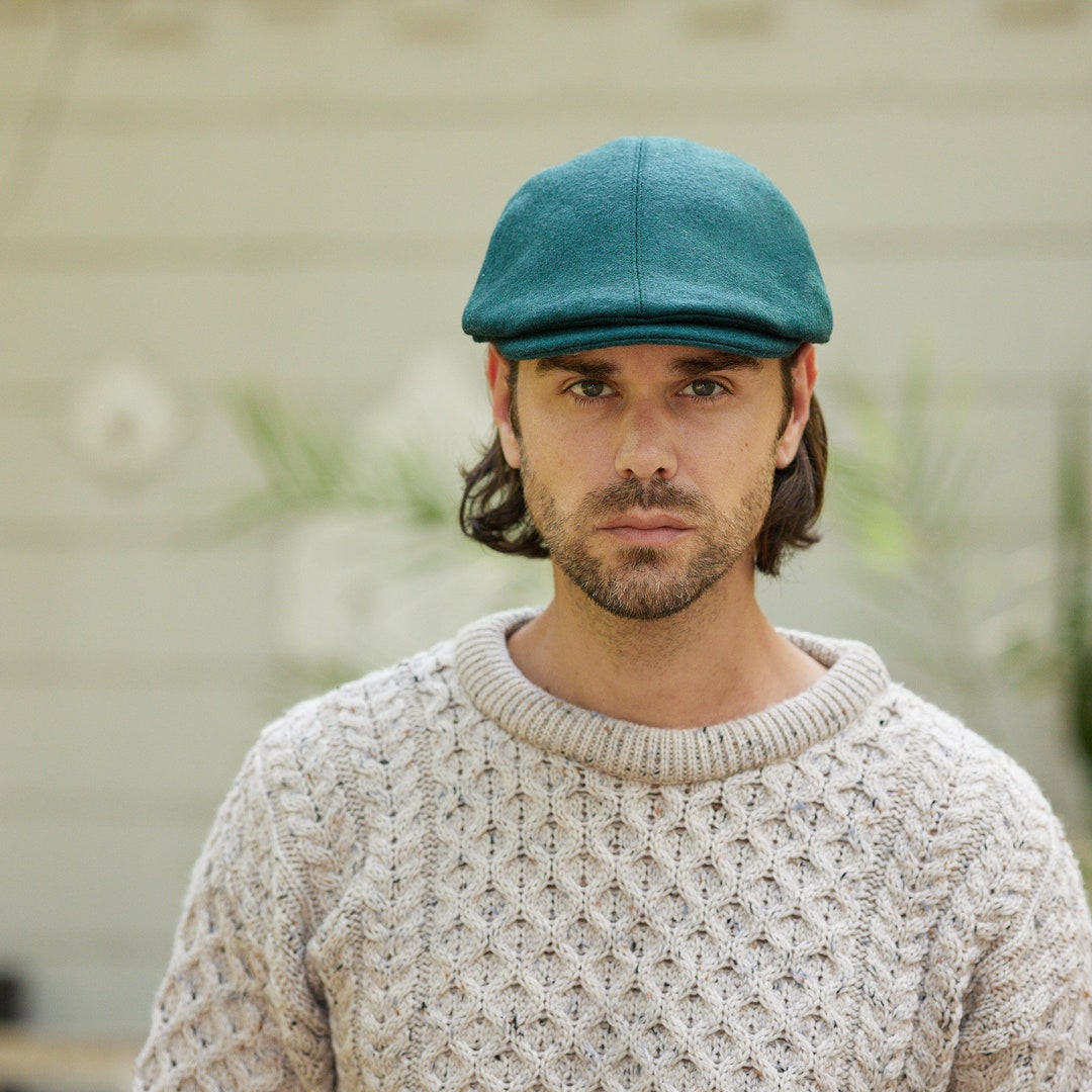 Irish - Traditional Wool Melton Driving Cap - Irish Golf Green ...