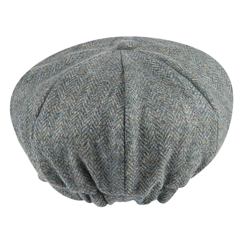 Irish Donegal Tweed Newsboy Cap Teal Herringbone Ireland - Etsy