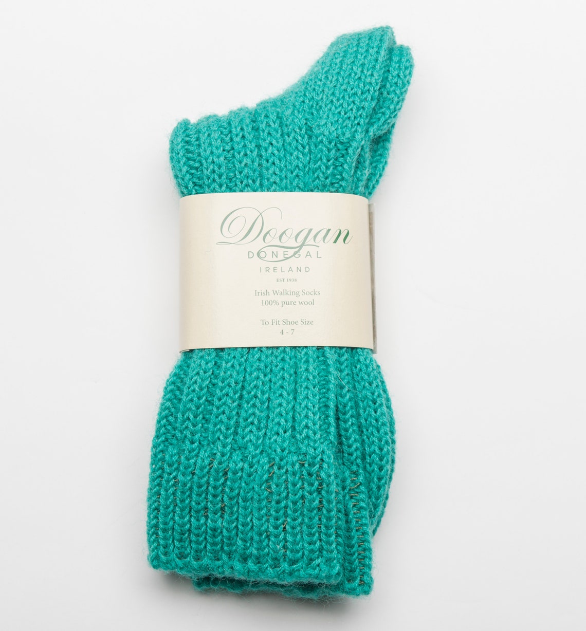Irish Wool Socks - Alpine Green - Handcrafted Size M = UK 4-7 (EUR 37 ...