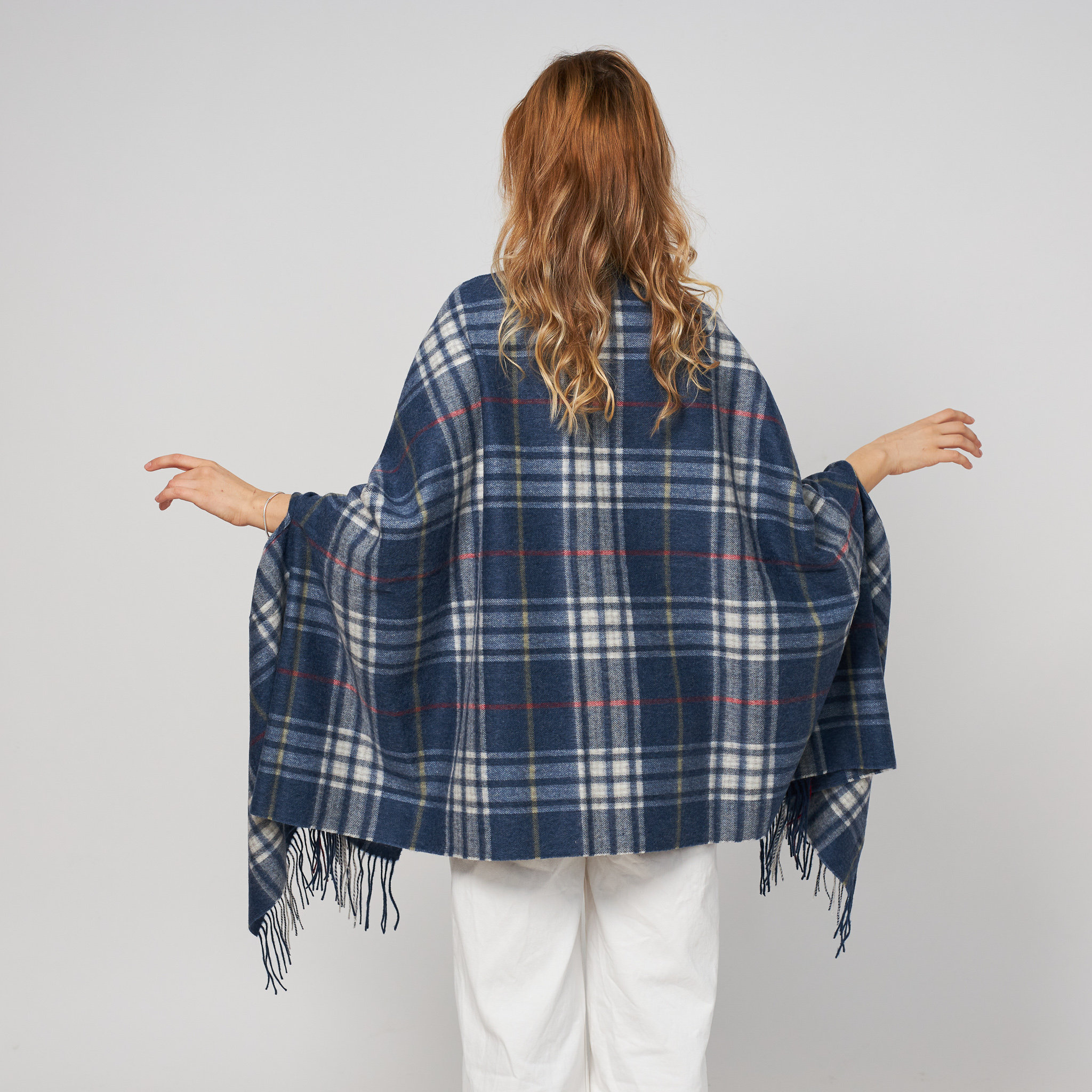 Irish Lambswool Wrap/shawl blue Plaid Handcrafted One | Etsy