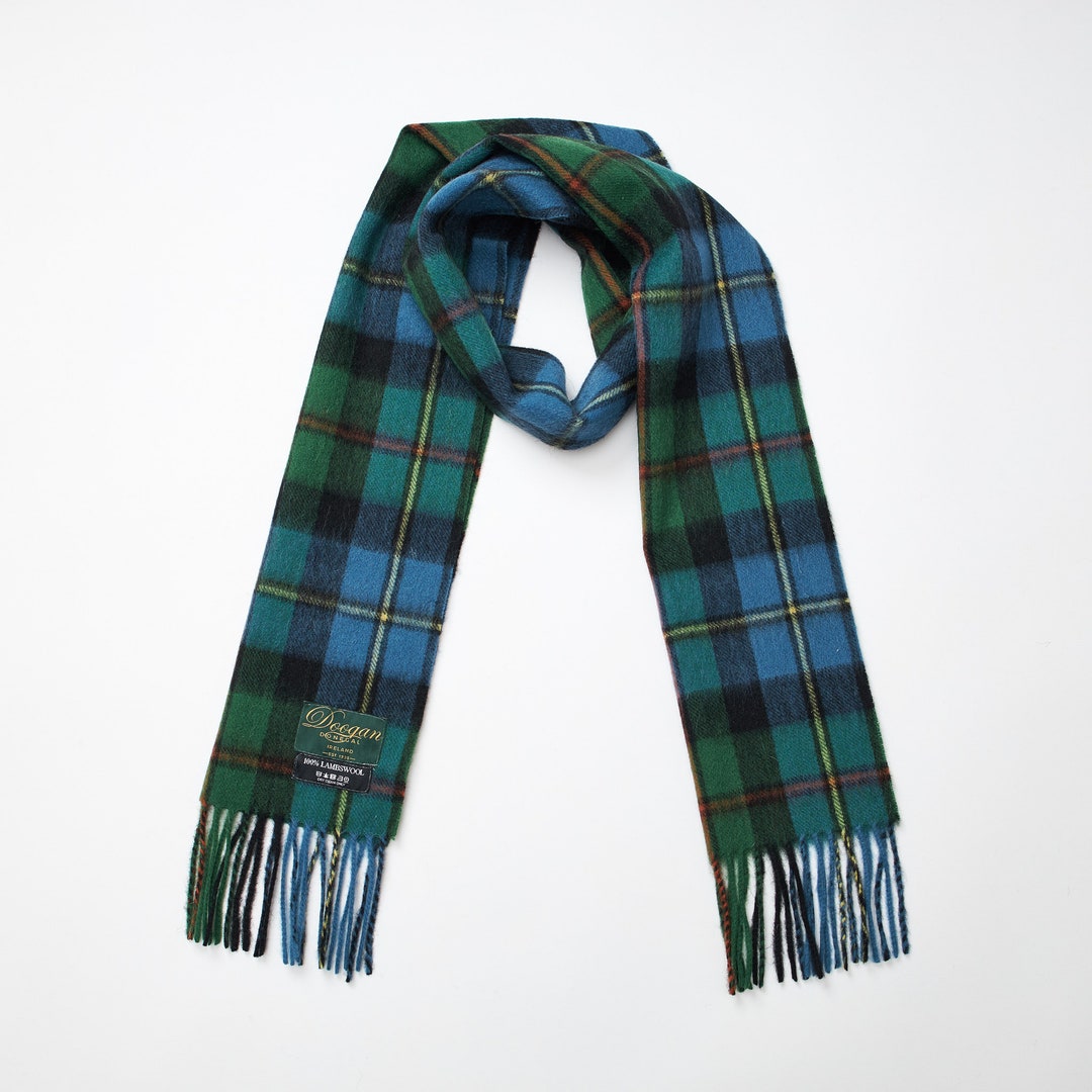 Irish - 100% Supersoft Lambswool Plaid Scarf - Classic Irish Green/blue ...