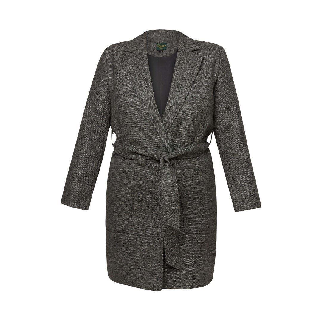 Donegal Tweed Double Breasted Belted Coat Donegal Grey Ireland ...