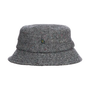 Irish Donegal Tweed Bucket Hat - Glen Grey Donegal Fleck Herringbone ...