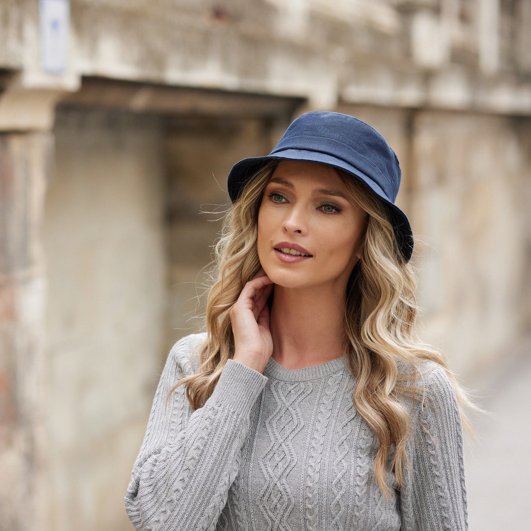 Irish Linen Bucket Hat - Irish Navy - Ireland - Handcrafted - Unisex - Etsy