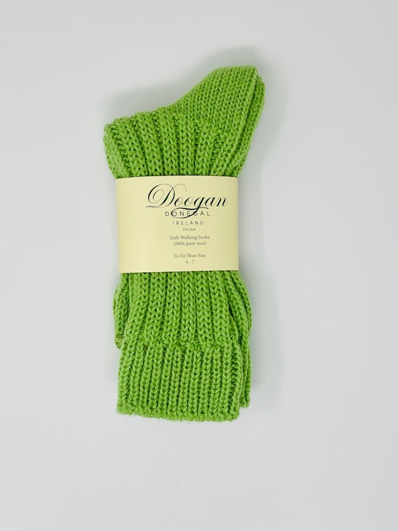 Irish Donegal Wool Socks lime Handcrafted Size M UK 4-7 | Etsy