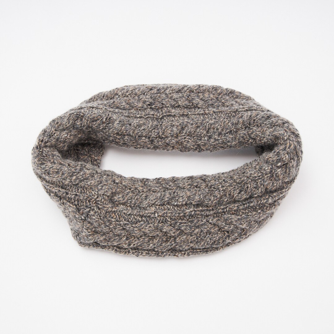 Irish - Donegal Merino Wool Aran Snood - Donegal Grey Marl - Handmade ...