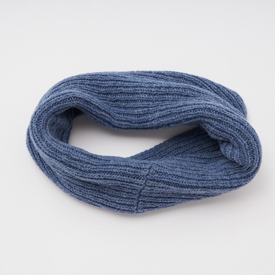 Irish - Donegal Merino Wool Snood - Denim - Handmade - Ireland - One ...