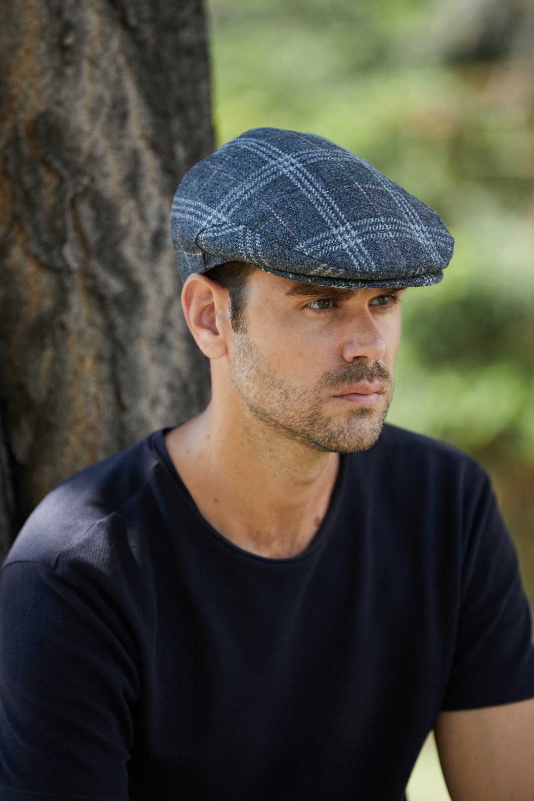 Irish - Donegal Tweed Flat Cap - Grey Check - Ireland - Handcrafted ...