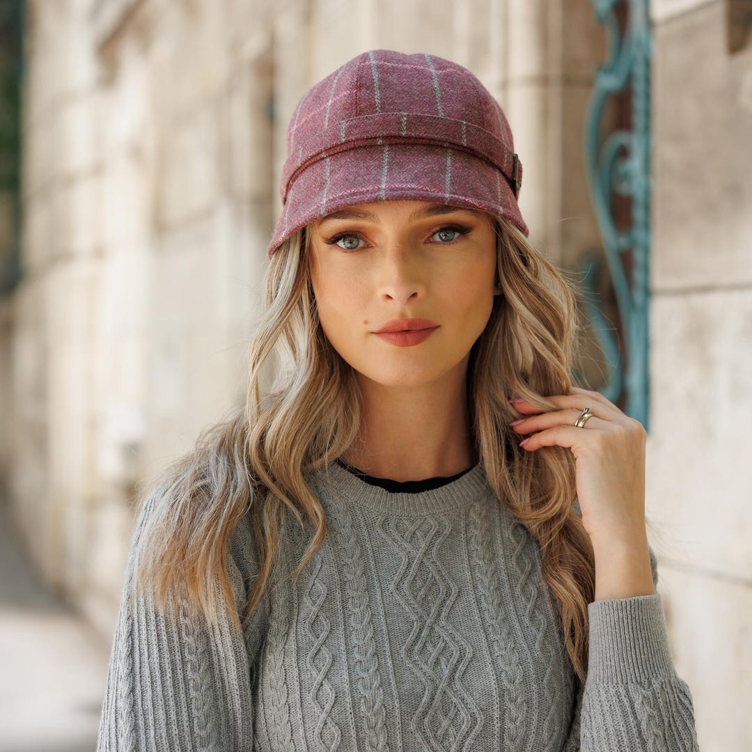 Irish - Donegal Cashmere Tweed Flapper Cap - Mulberry Plaid - Ireland ...