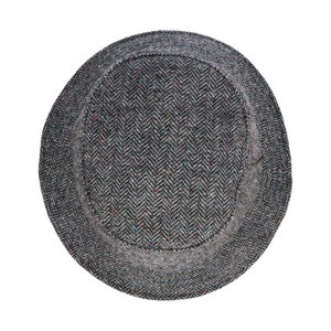 Irish Donegal Tweed Bucket Hat - Glen Grey Donegal Fleck Herringbone ...