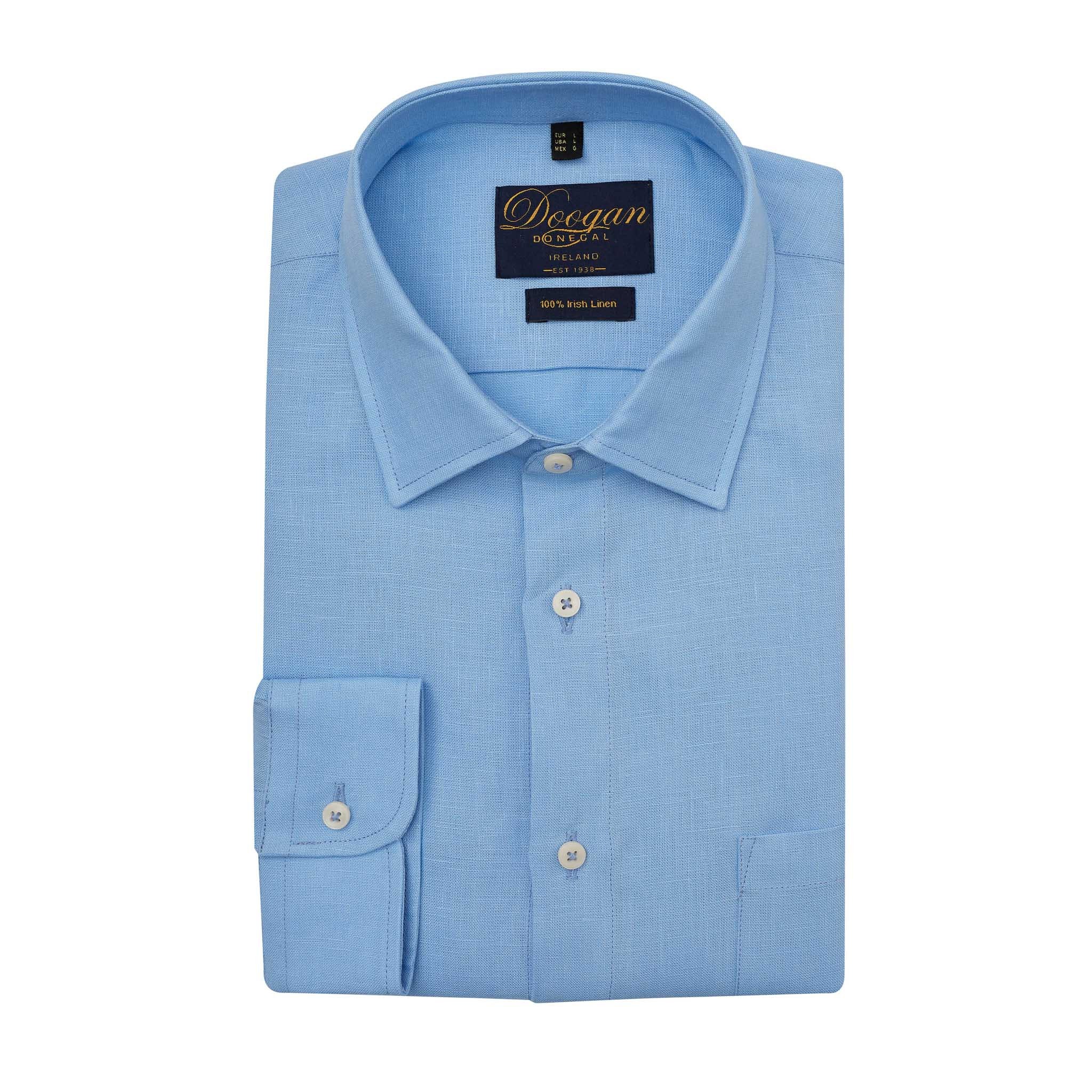 Classic Irish Linen Shirt Sky Blue Classic Fit Unisex | Etsy