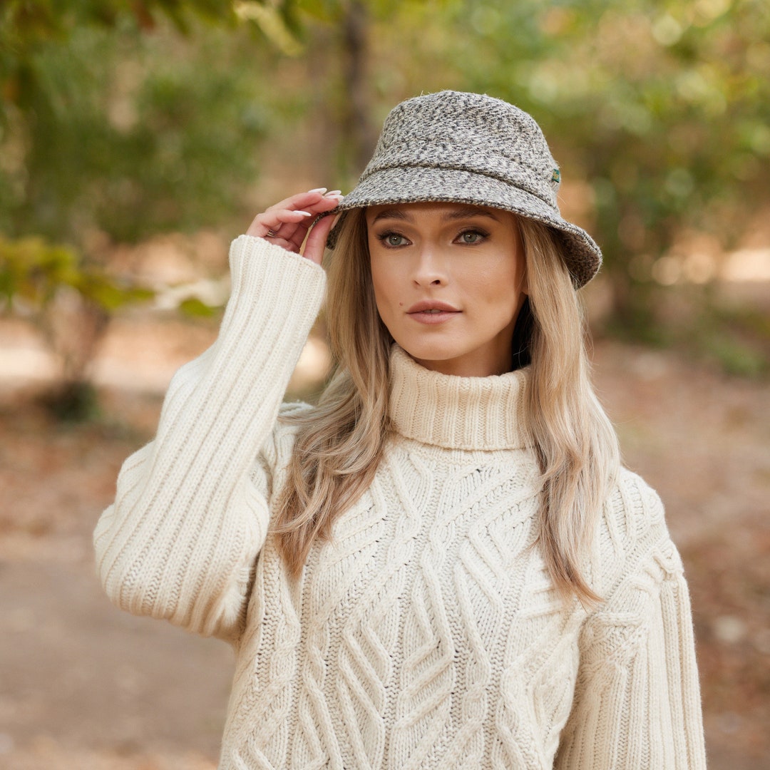 Irish Donegal Tweed Bucket Hat - Marled Granite - Ireland - Handcrafted ...