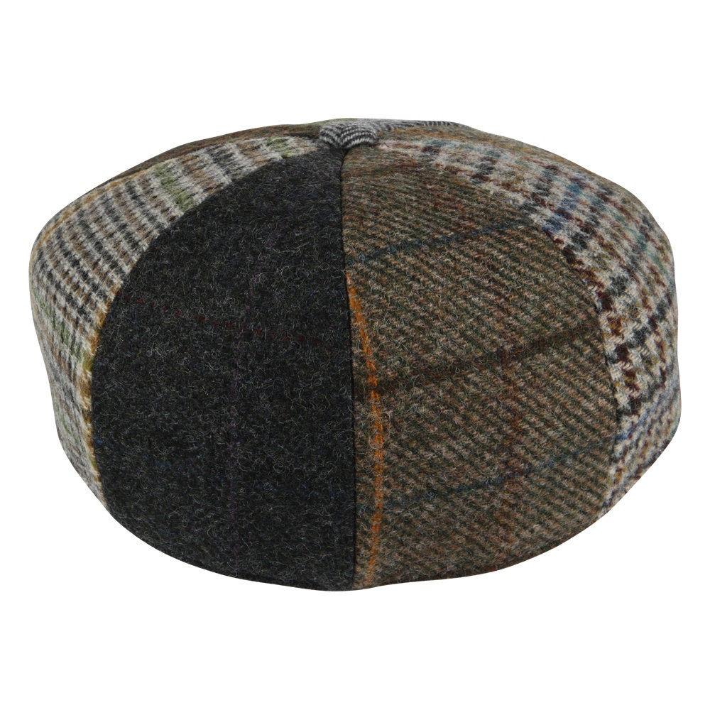 Irish Donegal Tweed Patch Newsboy Cap Patch Check - Etsy