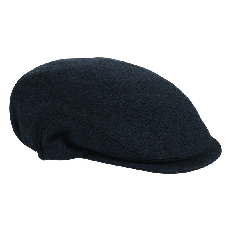 Irish - Donegal Tweed Peaky Cap - Navy Herringbone - Ireland ...