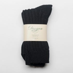 Irish Wool Walking Socks - Black - Handcrafted - Size M and L - Etsy