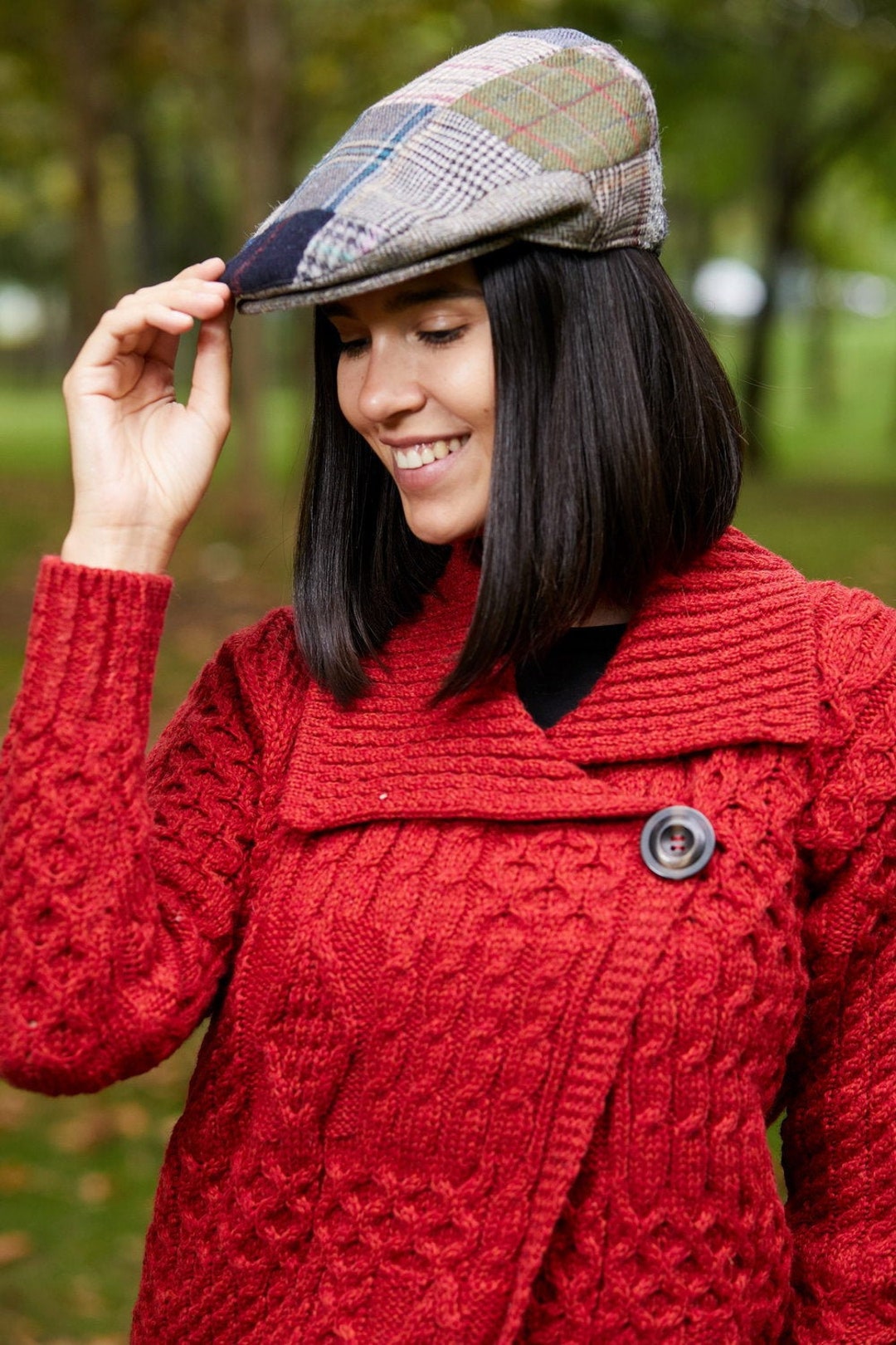 Irish Donegal Tweed Patch Flat Cap Patch Check Ireland - Etsy