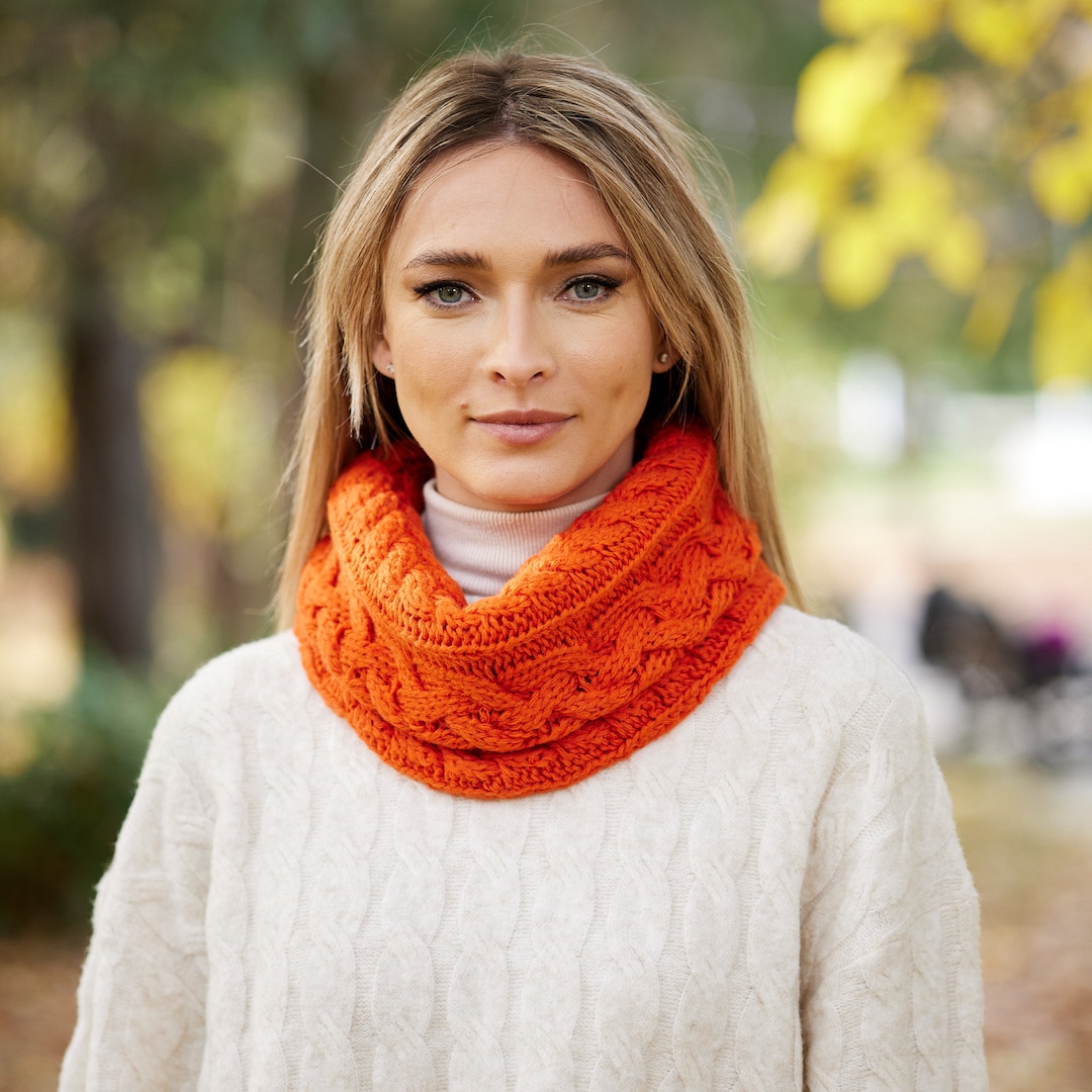 Irish - Donegal Merino Wool Aran Snood - Burnt Orange - Handmade ...