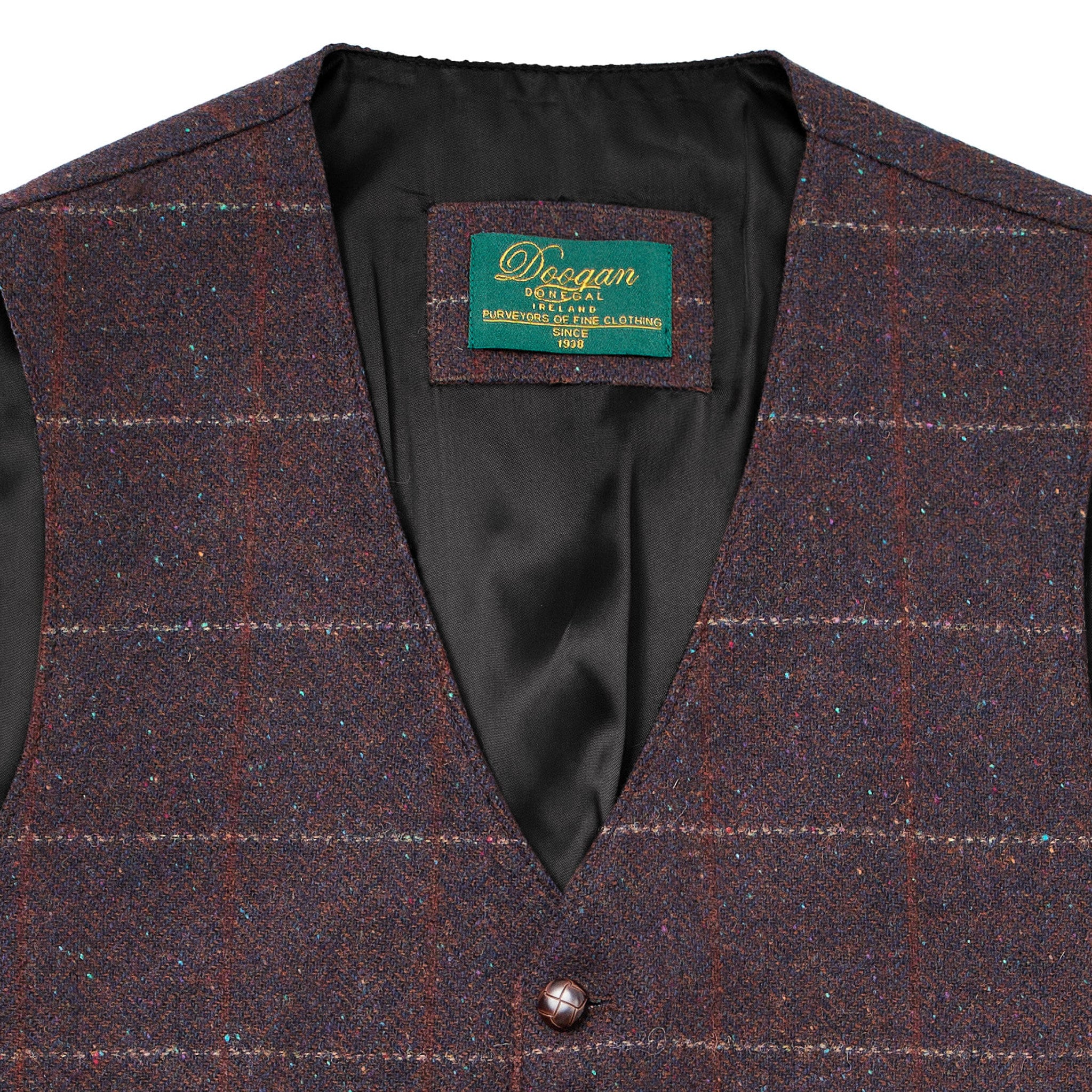 Irish Donegal Tweed Waistcoat Buncrana Brown Plaid Fleck - Etsy