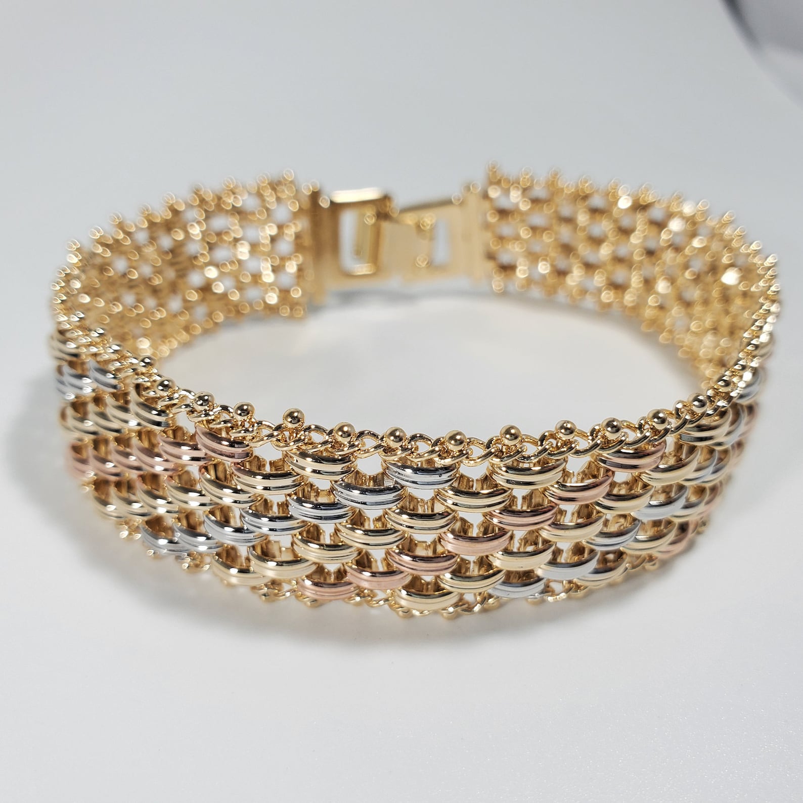 Mujer 18K oro chapado brasileño oro oro malla pulsera | Etsy