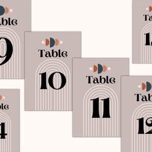 Boho Wedding Table Number Template, Printable Wedding Sign ...