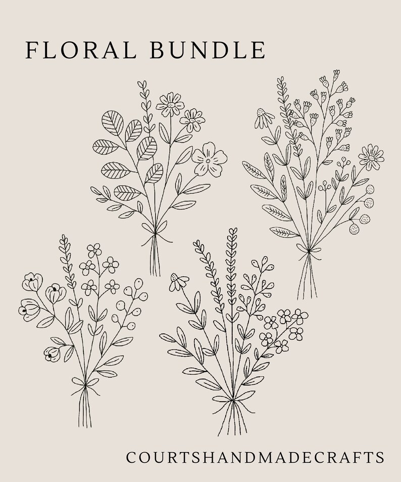 Floral Bundle Svg Png Jpeg Digital Download Flowers - Etsy