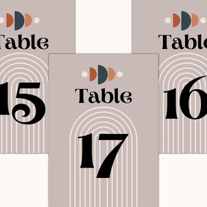 Boho Wedding Table Number Template, Printable Wedding Sign ...