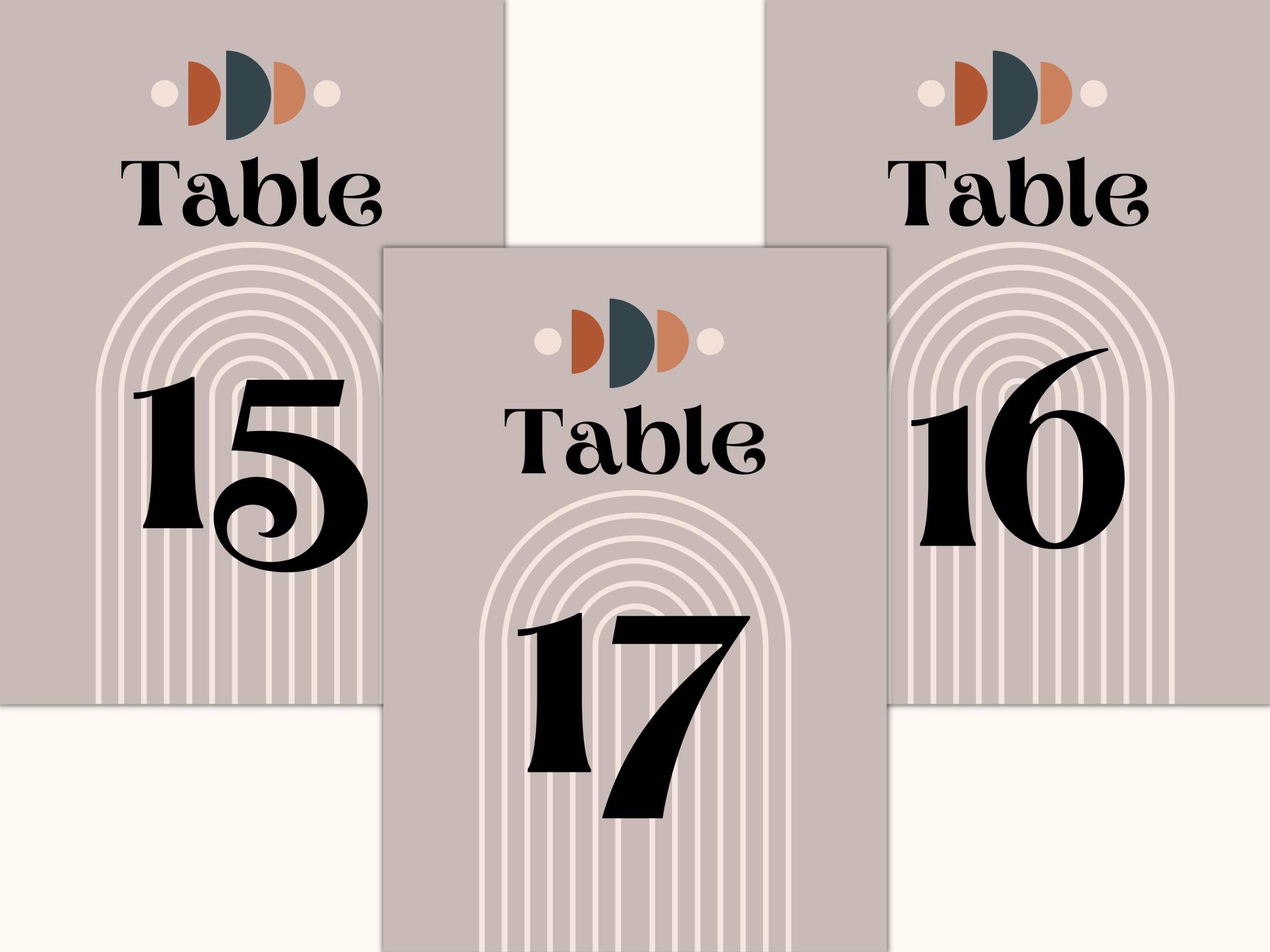 Boho Wedding Table Number Template, Printable Wedding Sign ...