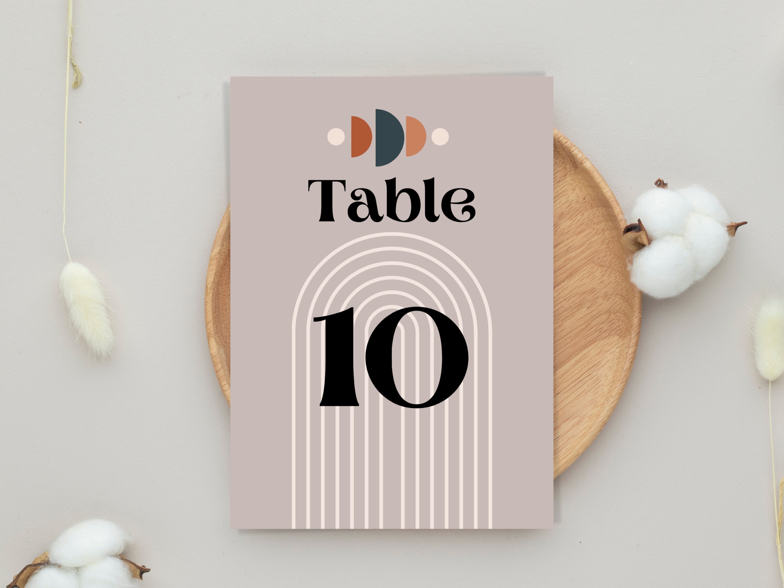 Boho Wedding Table Number Template, Printable Wedding Sign ...
