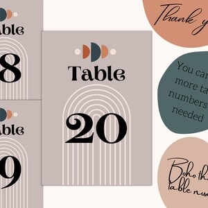 Boho Wedding Table Number Template, Printable Wedding Sign ...