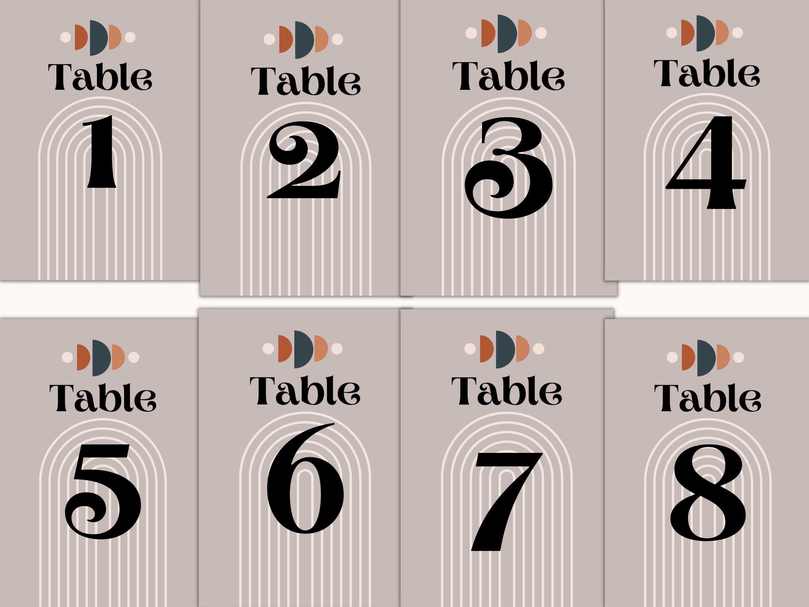 Boho Wedding Table Number Template, Printable Wedding Sign ...