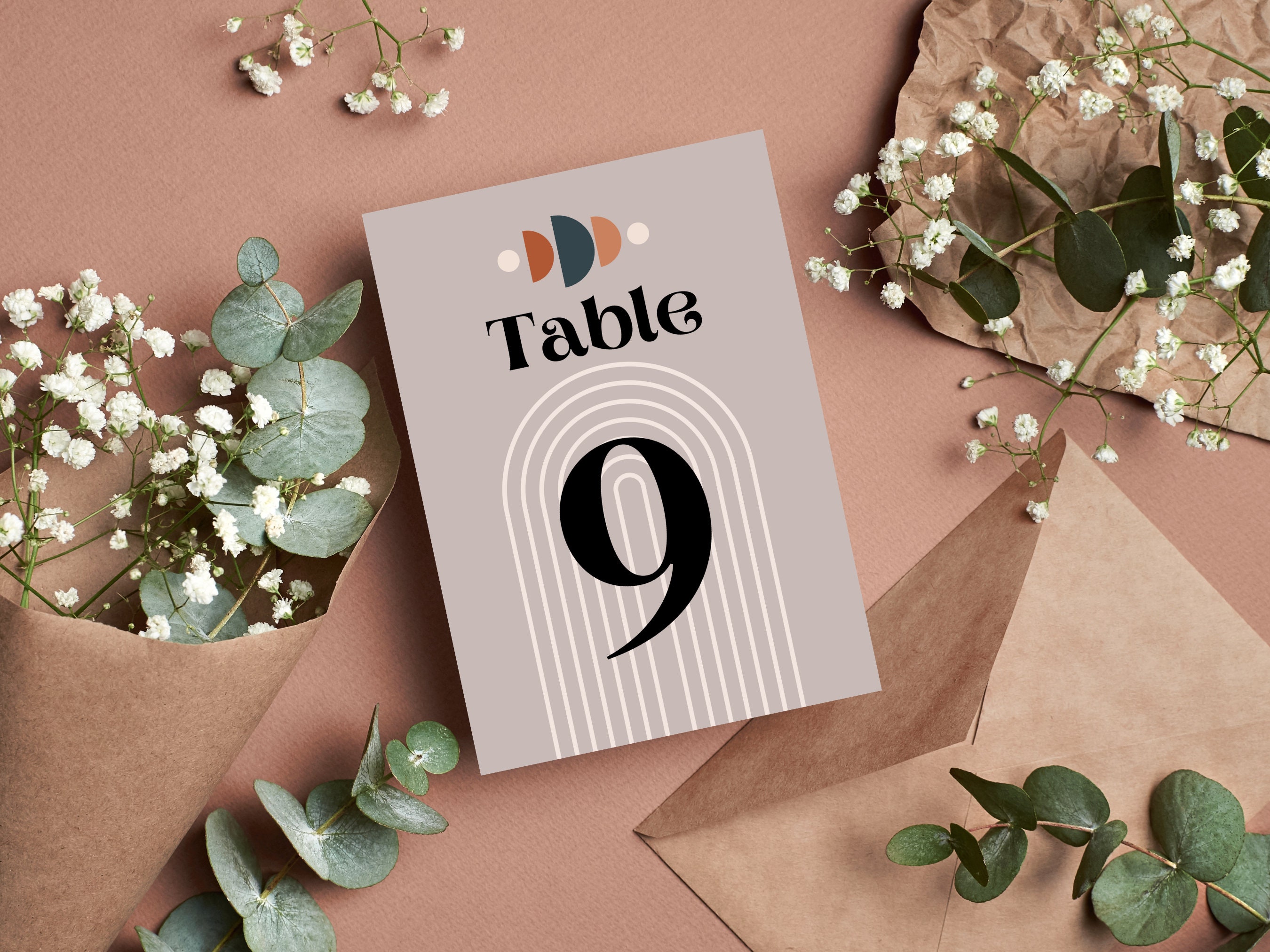 Boho Wedding Table Number Template, Printable Wedding Sign ...