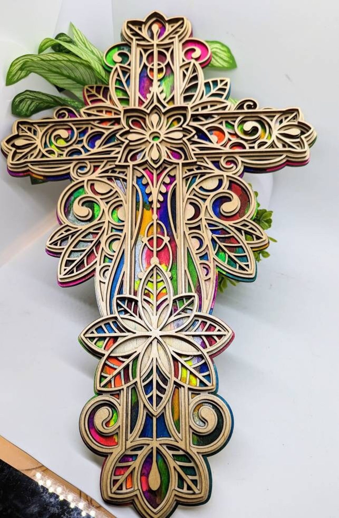 4 Layered Cross, Laser Cut, Multicolored 17 In. X 10 1/2 In - Etsy