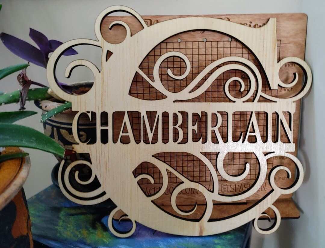 Customizable Personalized Swirl Alphabet Sign, Custom Name Sign in Pine ...