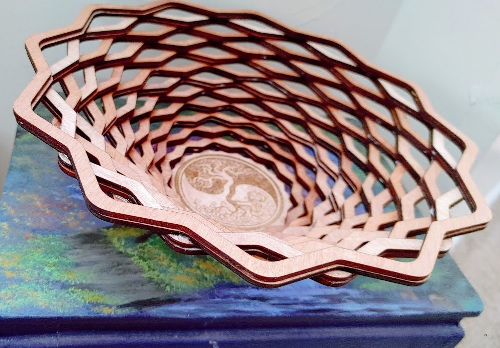 Stacked 12-point Laser Cut Basket Bowl - Etsy