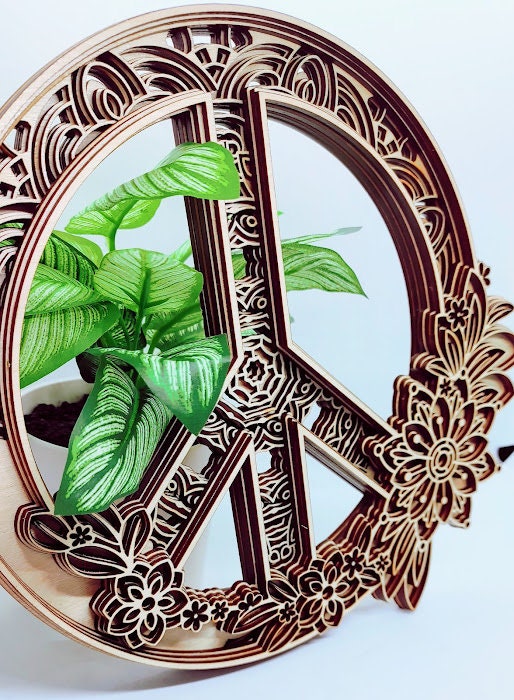 3D Peace Sign, 6 Layers, Peace Symbol, Mandala, Wall Hanging, Décor, 10 ...