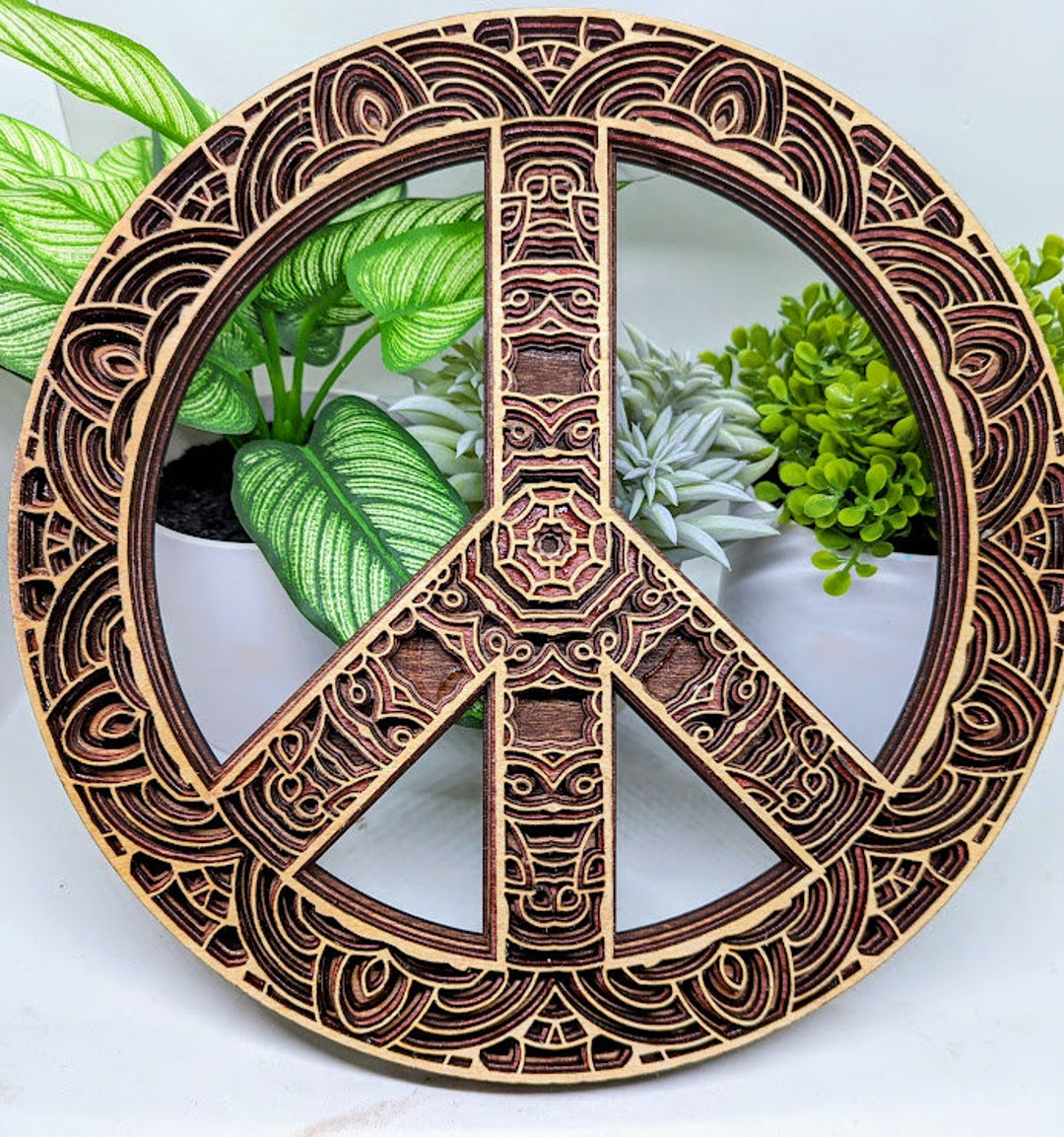 3D Peace Sign, 4 Layers, Peace Sign, Symbol, Mandala, Wall Hanging ...