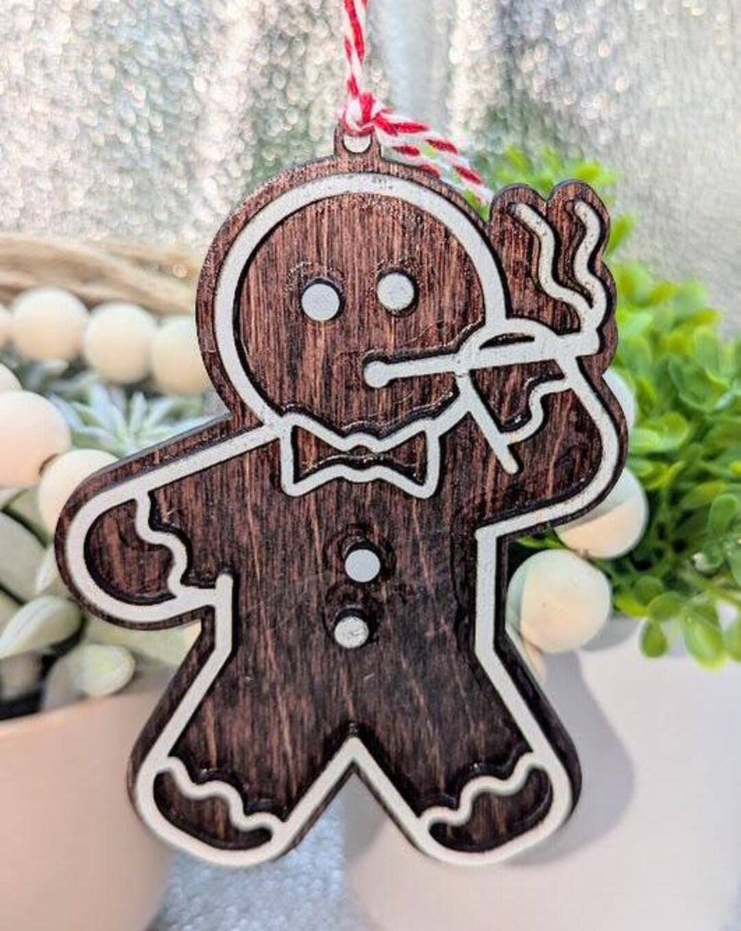 Weed Ornaments "smoking GINGERBREAD Man" Funny Ornaments. White ...