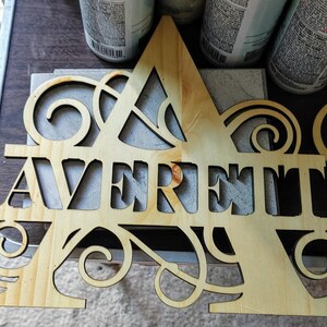 Customizable Personalized Swirl Alphabet Sign, Custom Name Sign in Pine ...